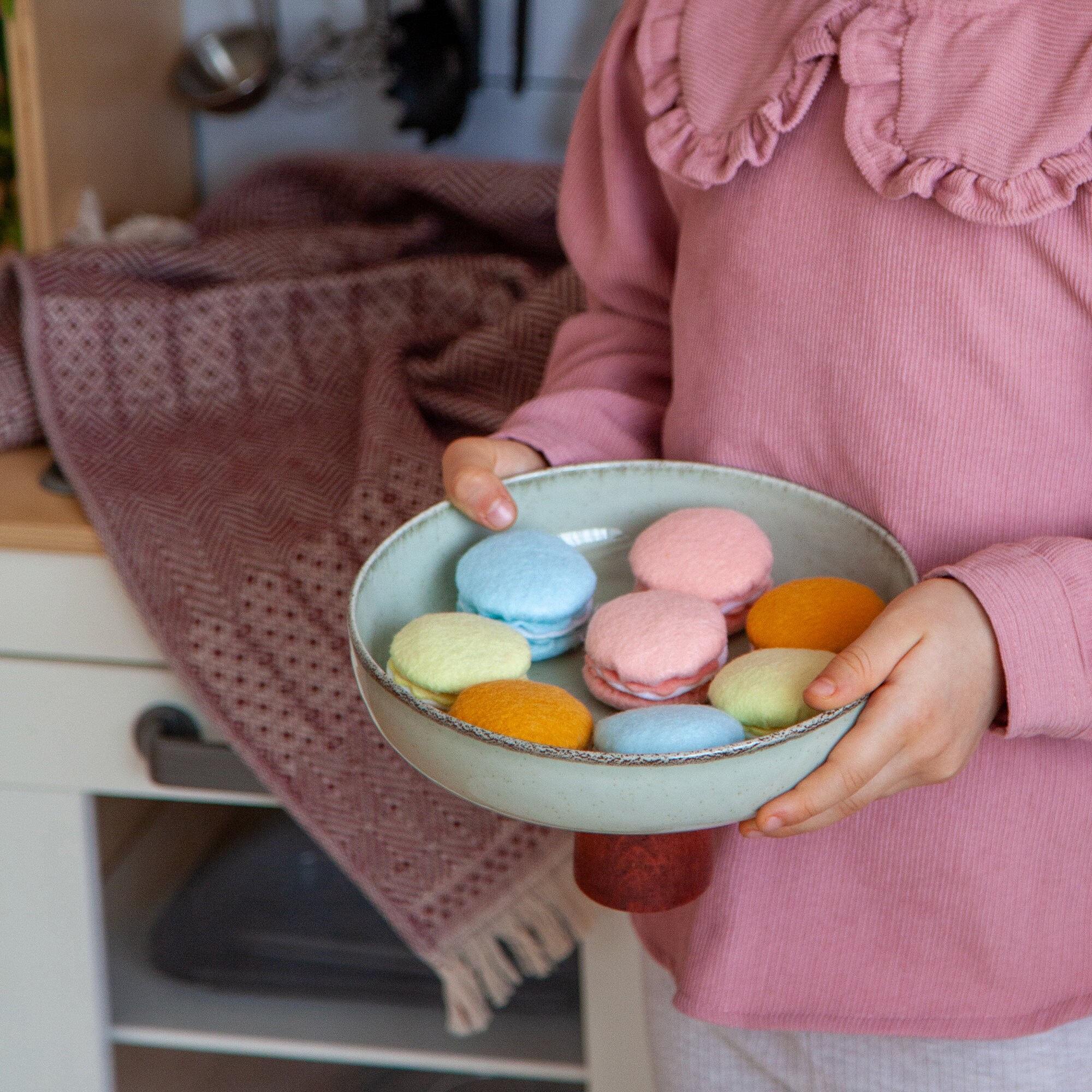 Felt Macaron Play Set Play Food, Felt Food, Role-playing Toys, Felt Kitchen Toys, Felt ...