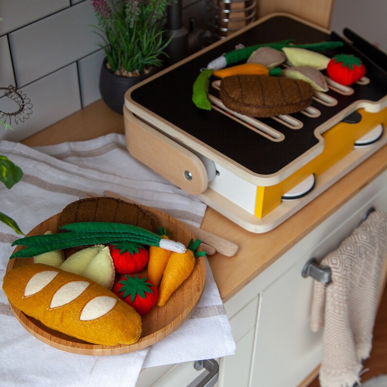 Felt Steak Play Set Play Food, Felt Food, Felt Role-playing Toys, Felt ...