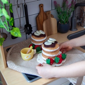 Felt Pancake Play Set - Play Food, Felt Food, Role-playing Toys, Felt ...