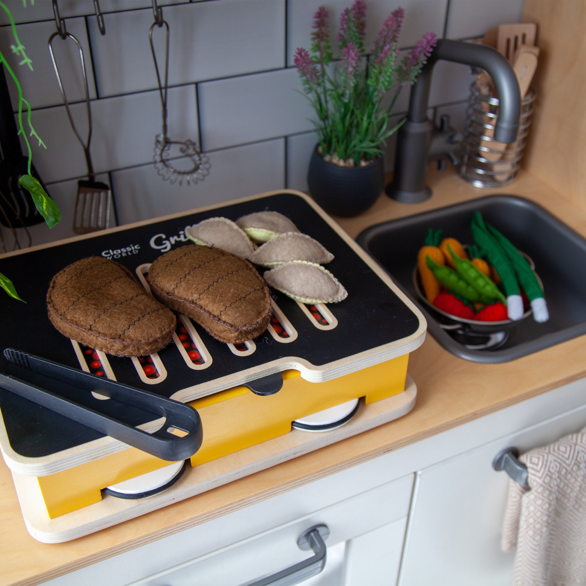 Felt Steak Play Set Play Food, Felt Food, Felt Role-playing Toys, Felt ...