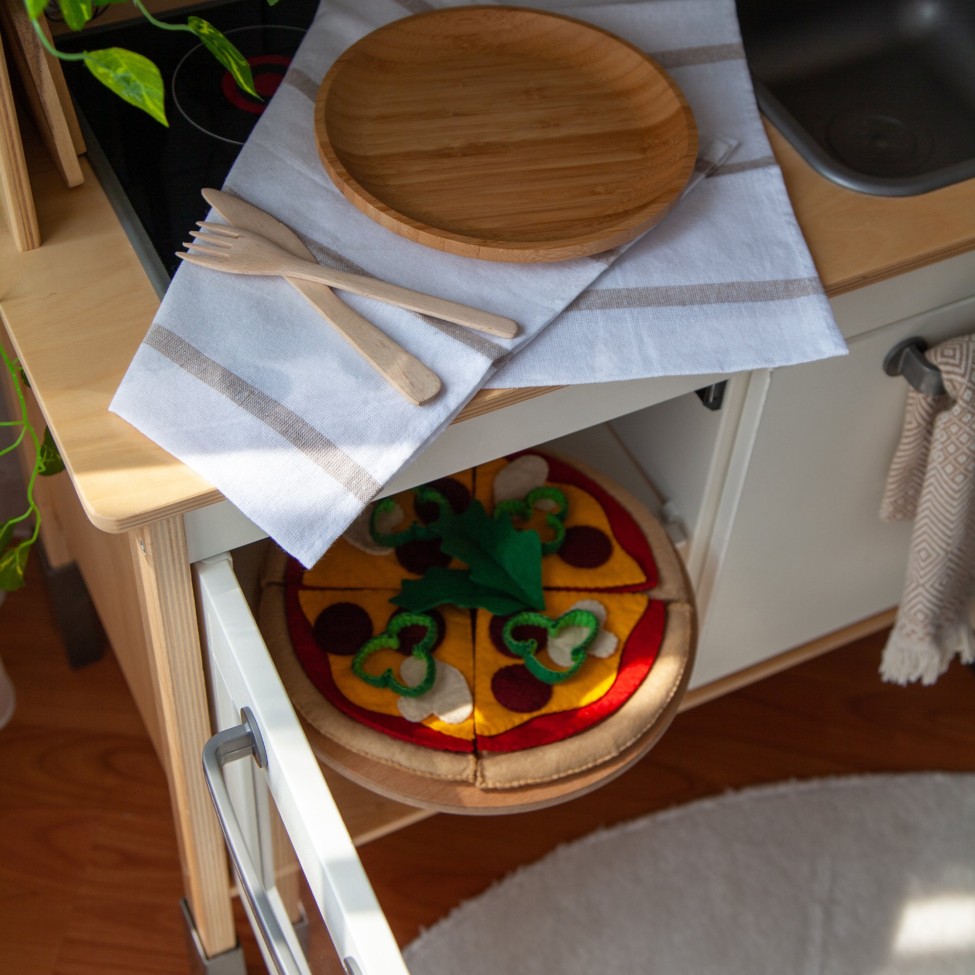 Play Food Felt Pizza Play Set Felt Toys, Felt Food, Role-playing Toys ...