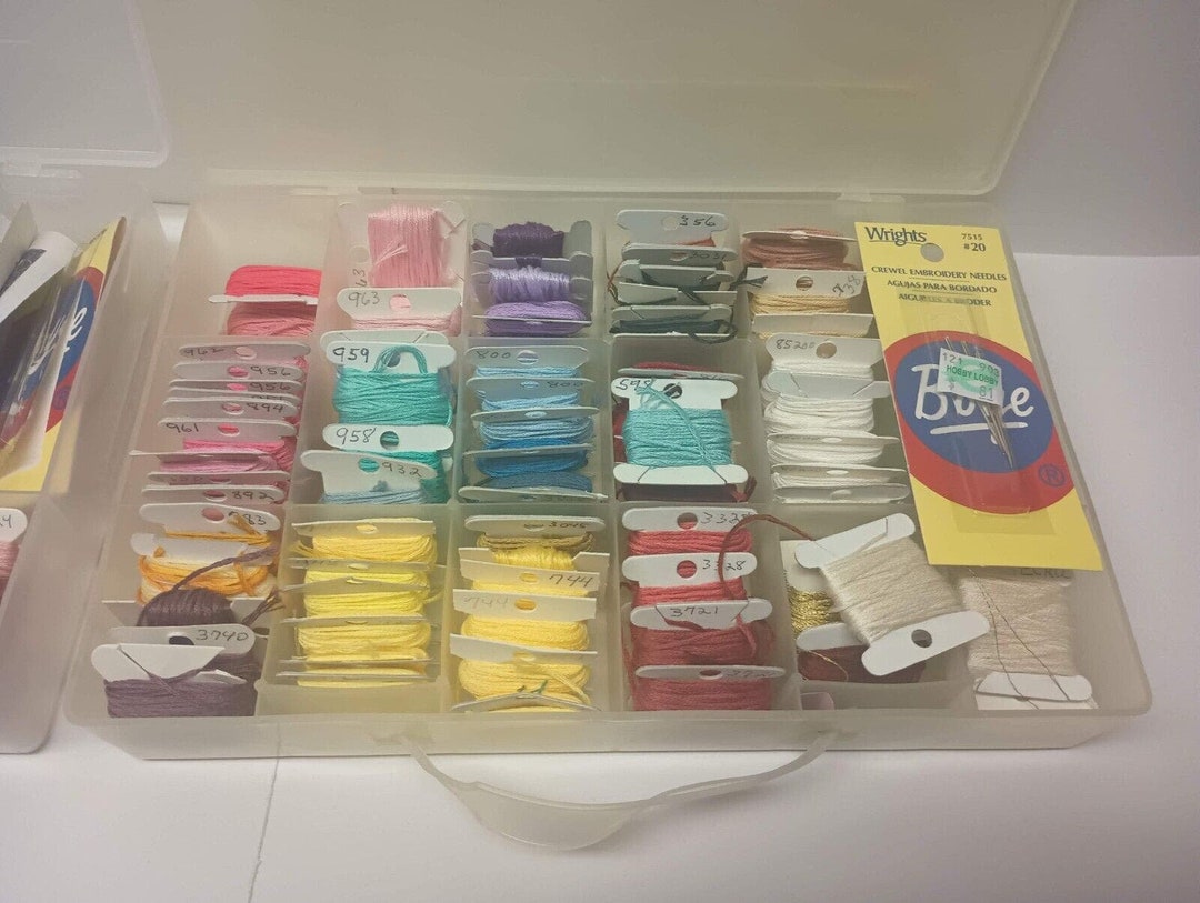 3 Sorting Boxes Vintage Embroidery Thread Kits Needle Floss Misc - Etsy