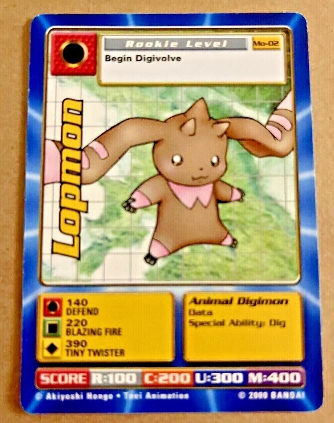 Vintage 2000 Digimon Digital Monsters Lopmon Mo-02 Unplayed Trading ...