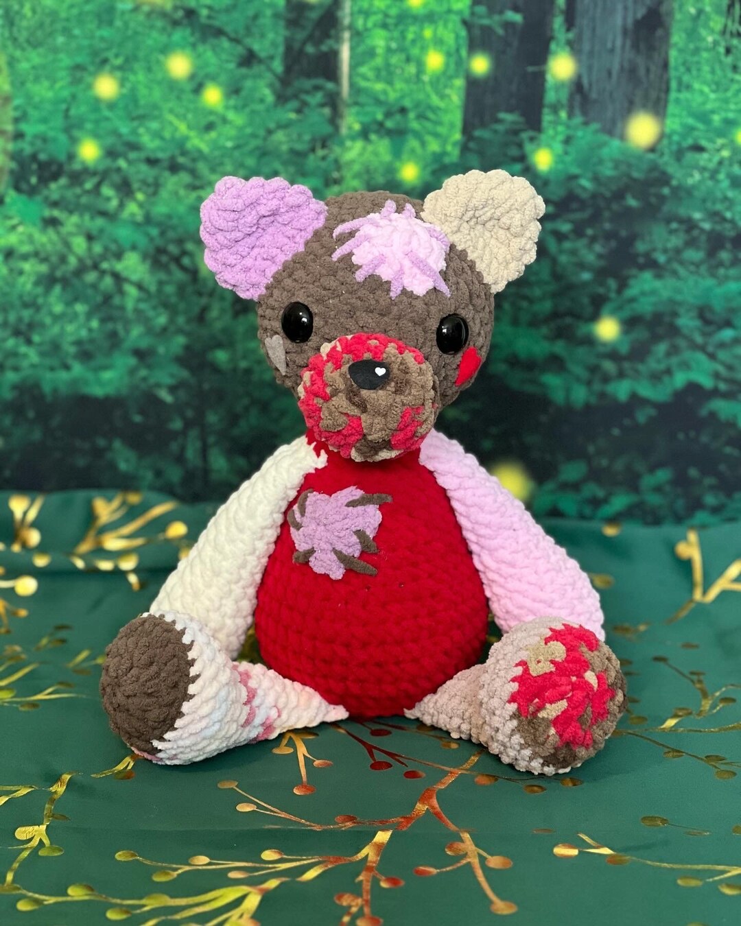 Jumbo Scrappy Bear Snuggle Buddy Collectible Amigurumi Crochet Plushie ...