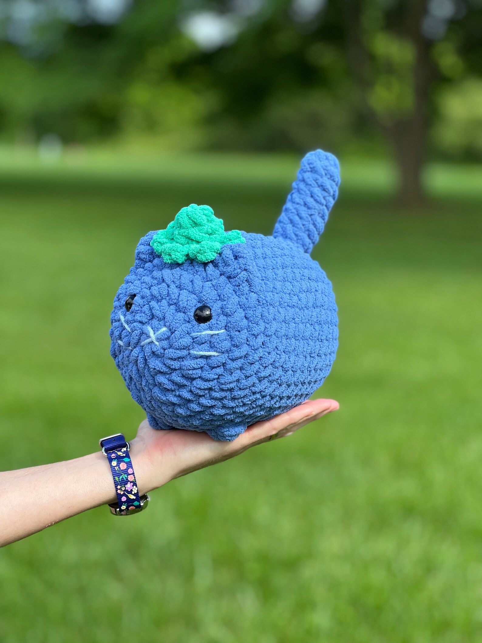 Blueberry Chubby Fruit Loaf Cat Collectible Amigurumi Crochet Plushie ...