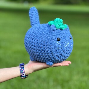 Blueberry Chubby Fruit Loaf Cat - Collectible Amigurumi Crochet Plushie ...