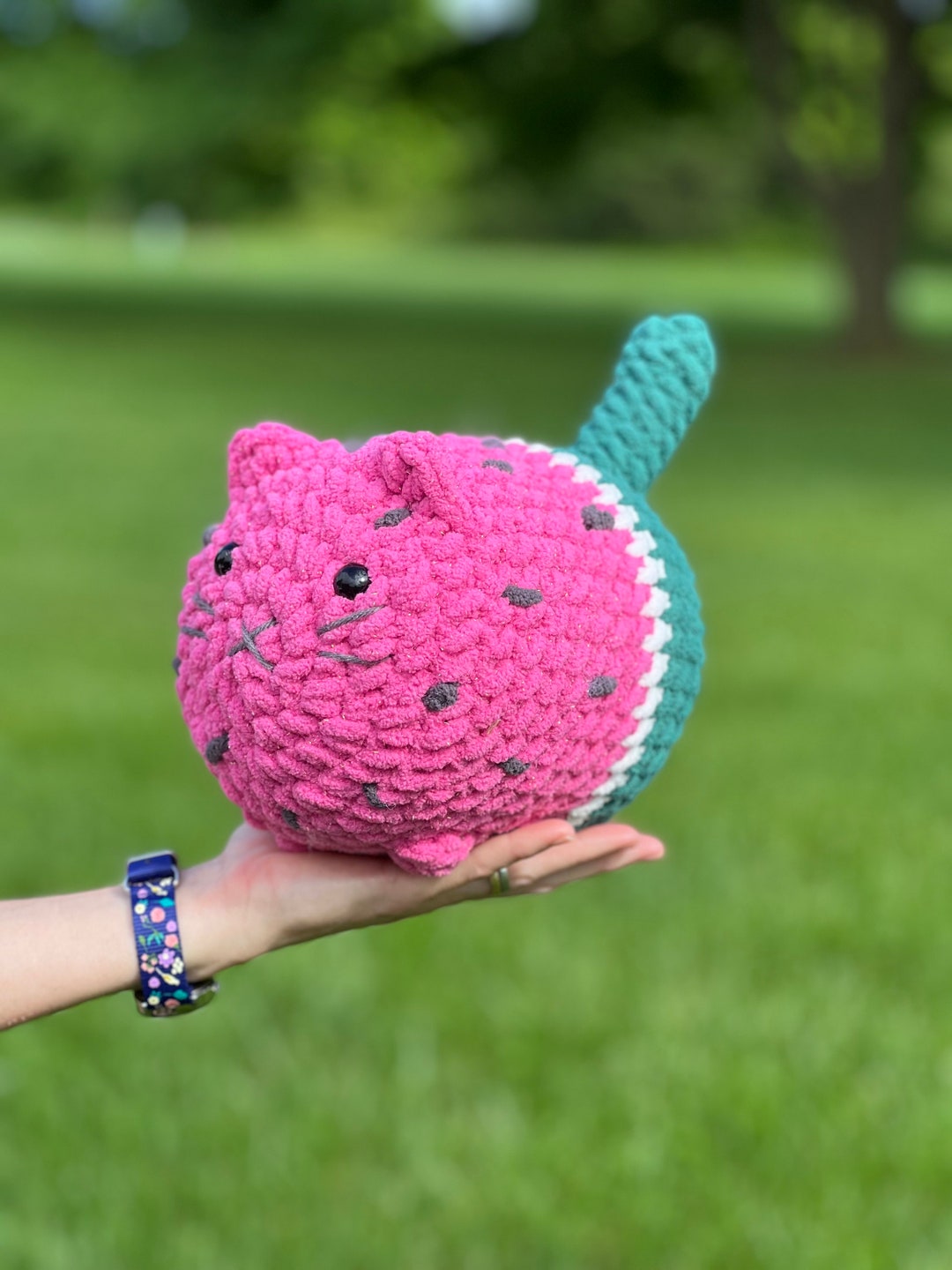 Watermelon Chubby Fruit Loaf Cat - Collectible Amigurumi Crochet ...