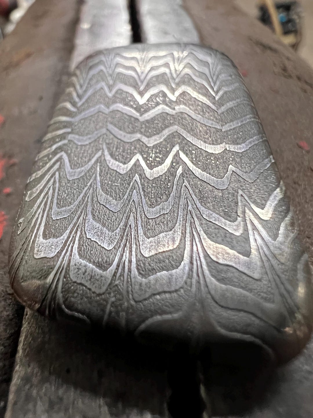 Low Layer W Mosaic Damascus Worry Stone Fidget - Etsy