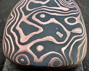 Feathered Dragon Skin Damascus Steel Worry Stone - Fidget - Etsy