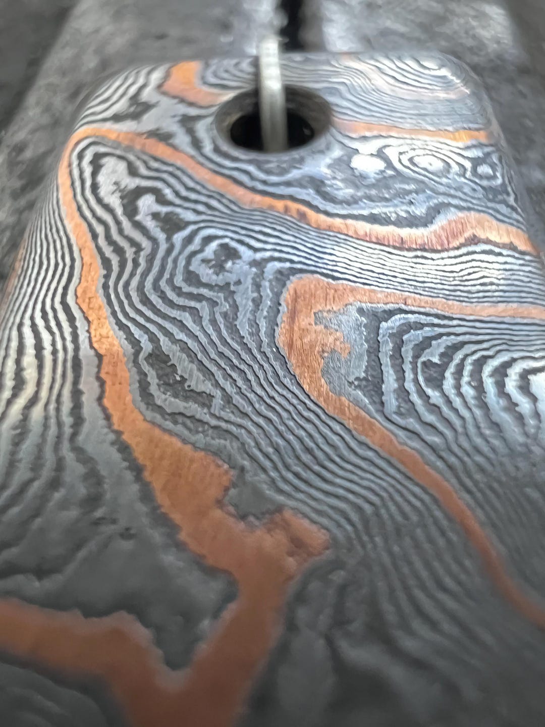 Chevron Firestorm Coppermai Pendant With Sterling Silver Jump Ring - Etsy