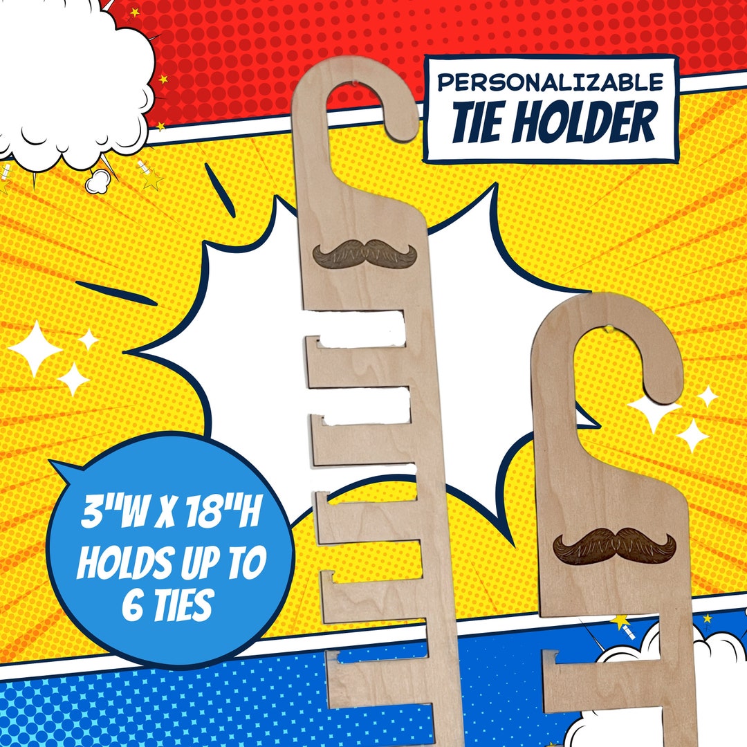 The MAGNIFICENT Mustache Tie Holder Personalizable Tie Hanger Home ...