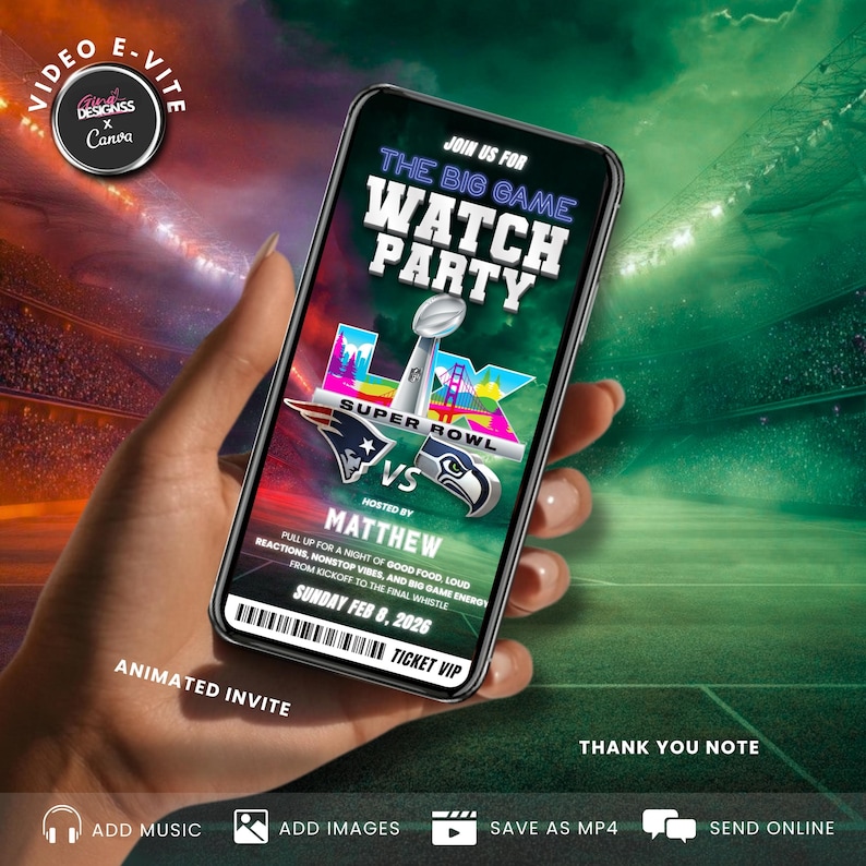 Big Game Digital | Super Game Invite 2026 | Its Game Time Football ...