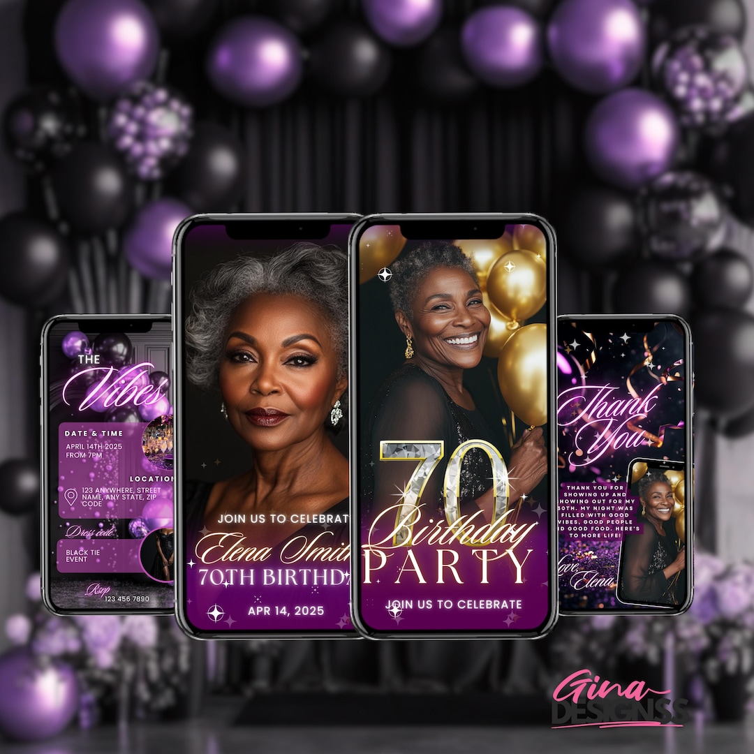 70th Birthday Invitations Custom Invite 70th Birthday Invitation ...