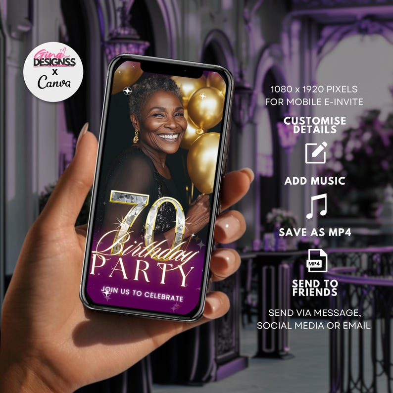 70th Birthday Invitations Custom Invite 70th Birthday Invitation ...