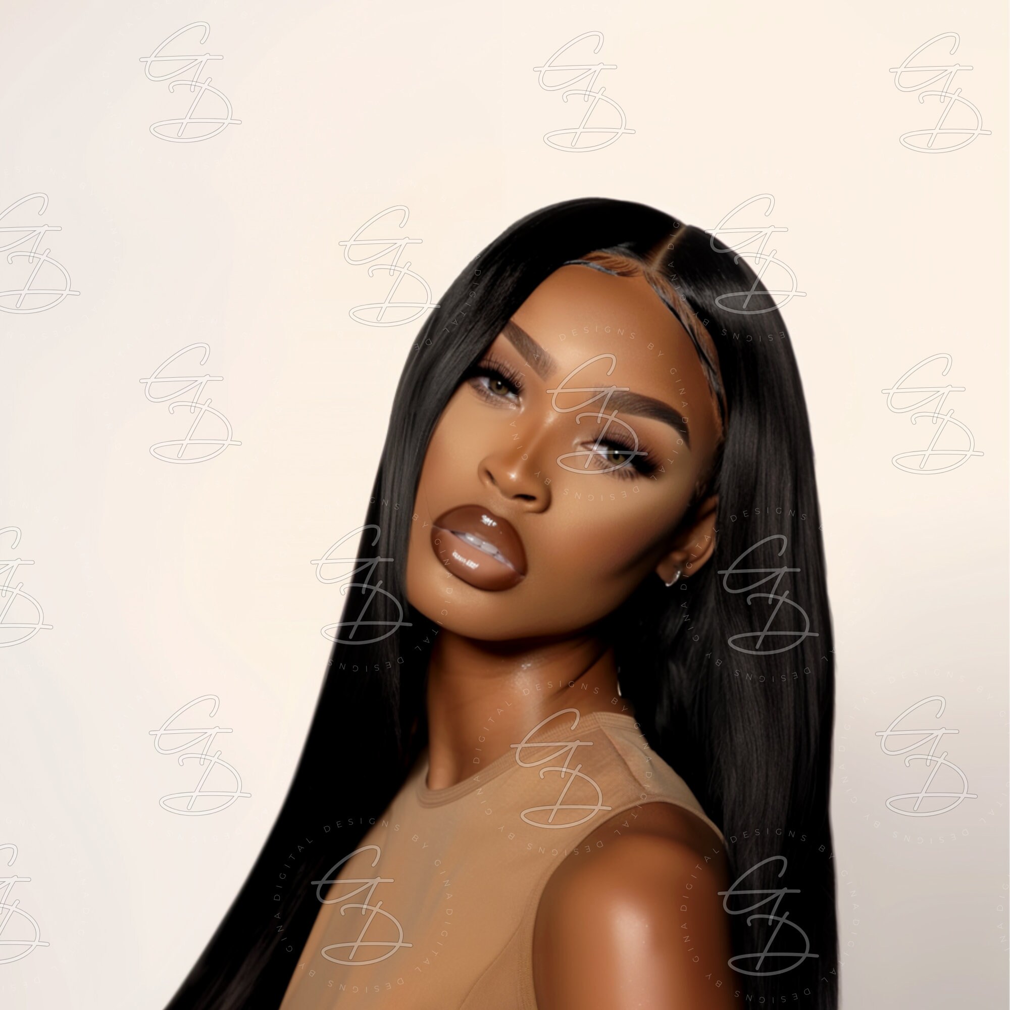 Black Woman Baddie Instagram Model Hair and Beauty Stock Images African ...