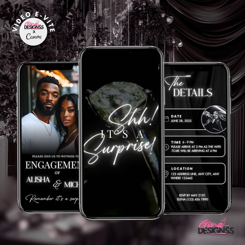 Digital Engagement Invitation Template - Etsy