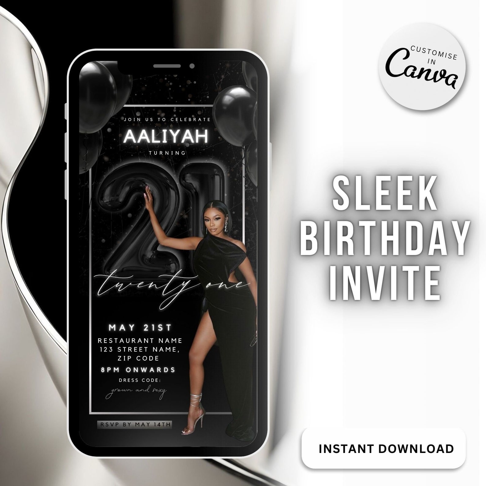 Custom Birthday Invitation Template for Phone Digital Birthday Invite ...