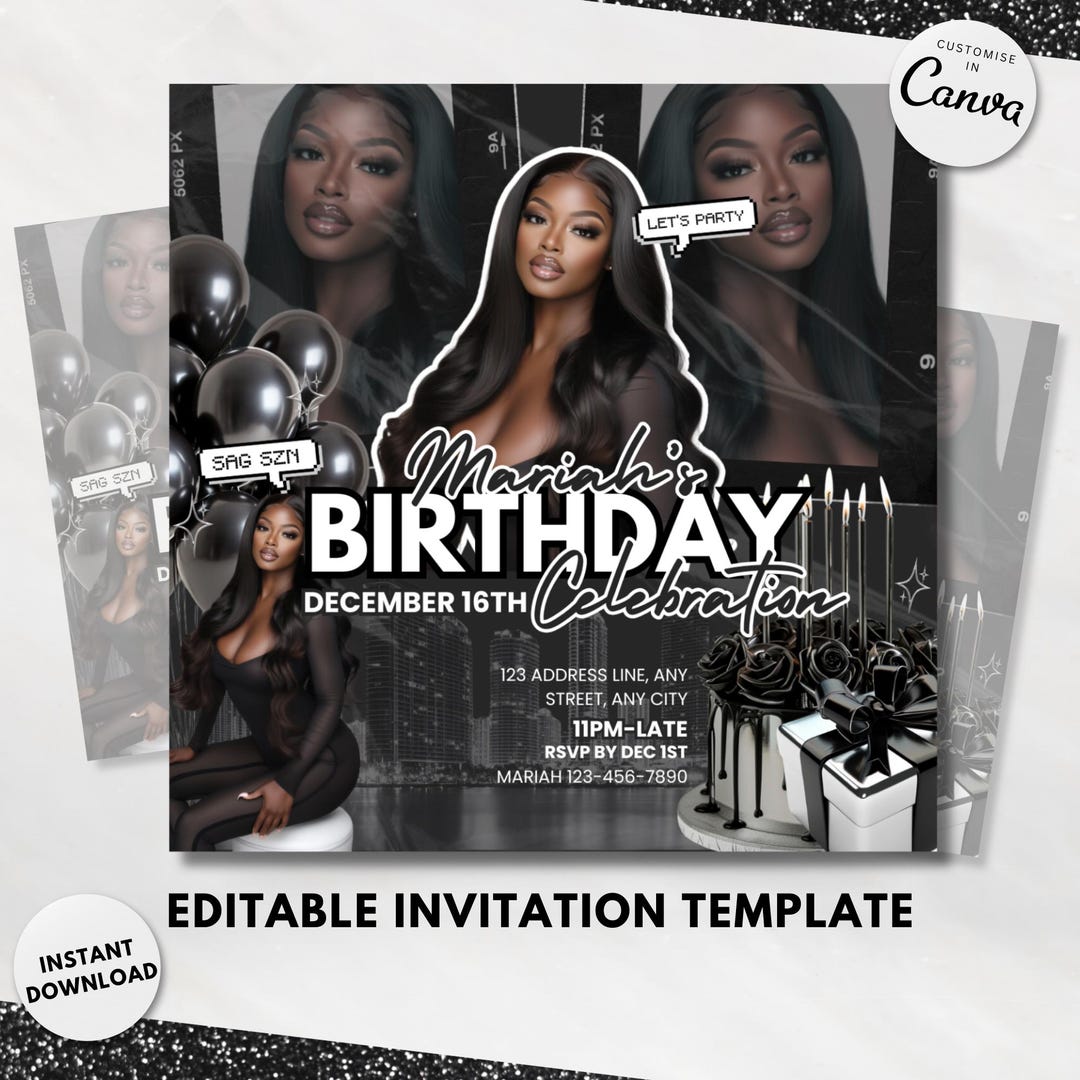 Editable Birthday Flyer Template Digital Birthday Invite Birthday Flyer ...