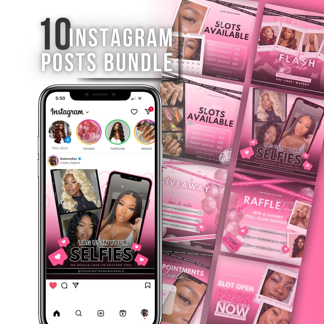 10 Instagram Post DIY Flyer Hair Business Branding Beauty IG Posts ...