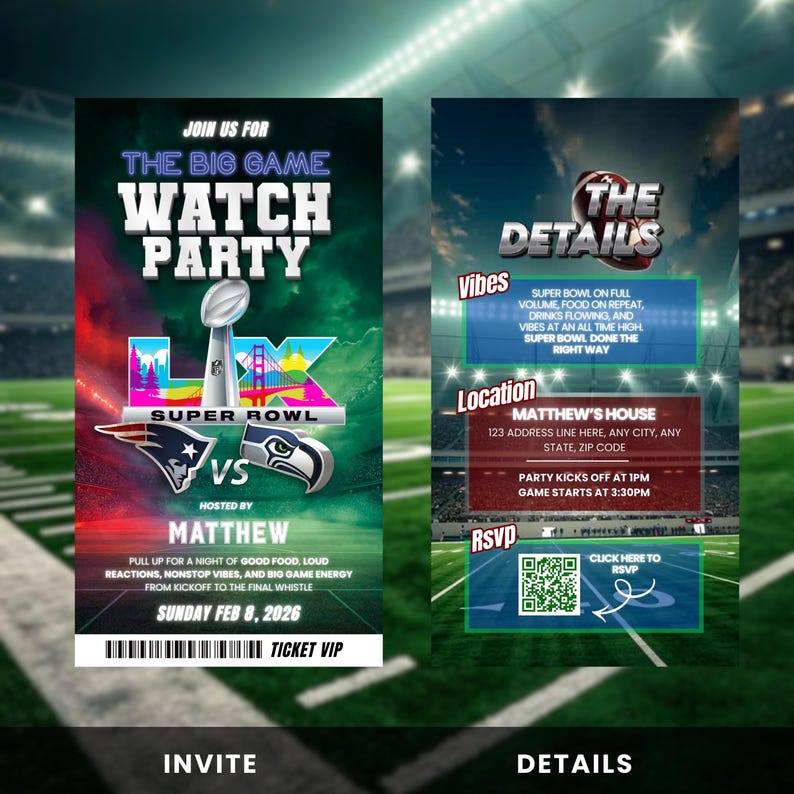 Big Game Digital | Super Game Invite 2026 | Its Game Time Football ...