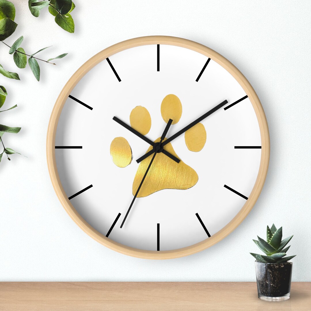 Gold Dog Paw Print Wall Clock French Bulldog Paw Gift for - Etsy