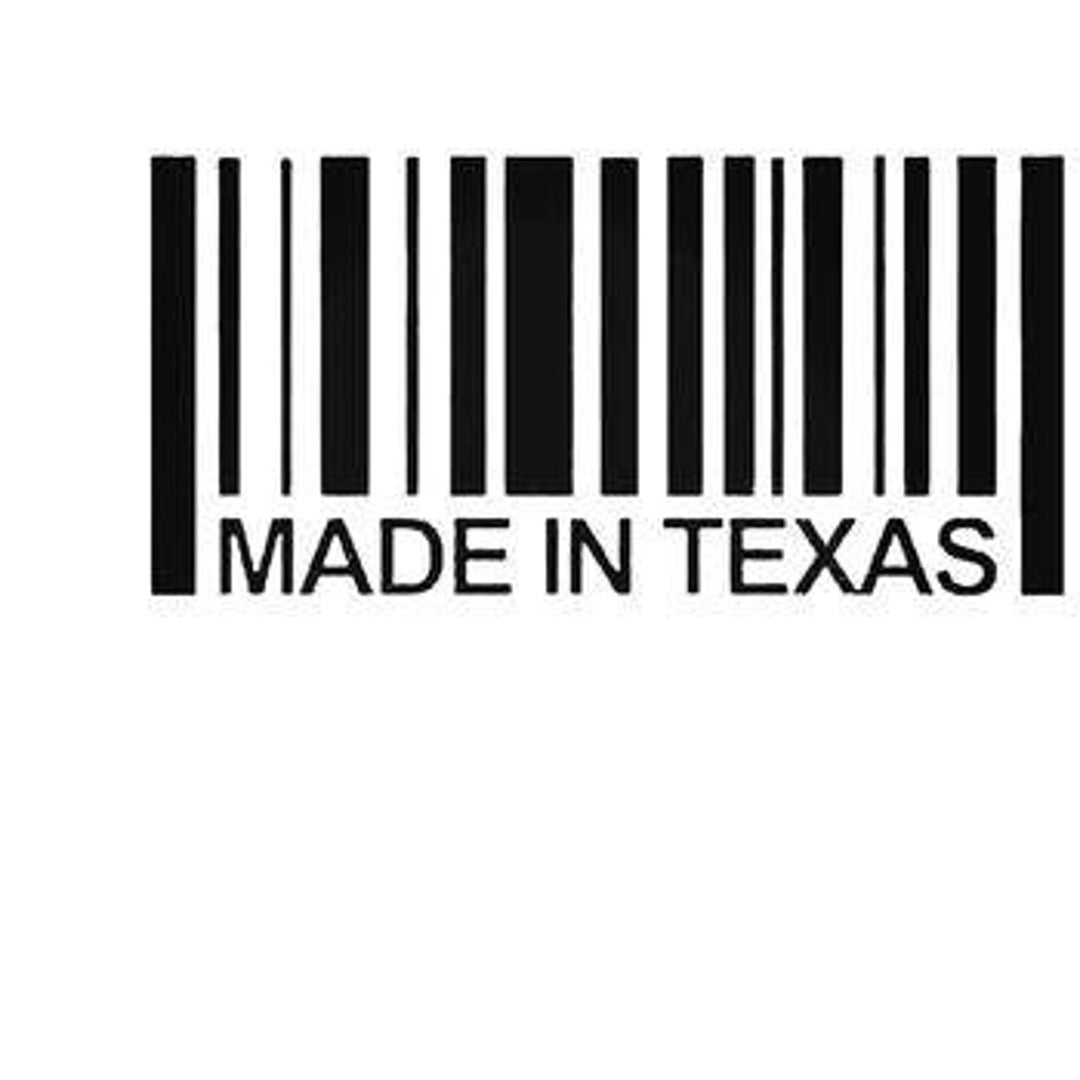 Made in Texas Barcode Vehicle Decal Sticker - Etsy
