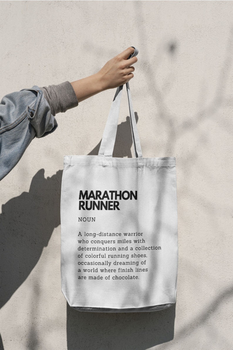 Funny Marathon Runner Definition Tote Bag: Sport Lover Gift - Etsy