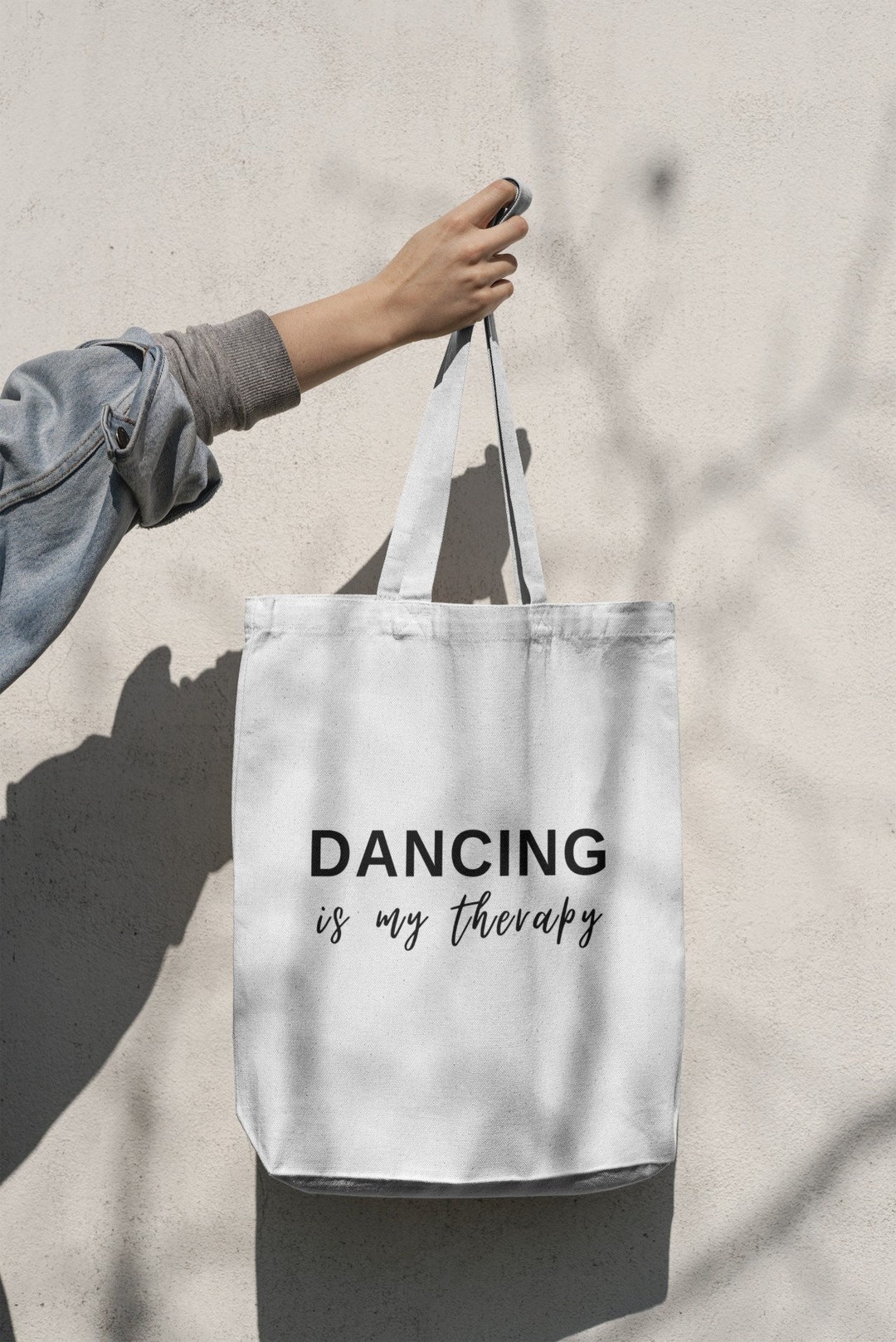 Dancing is My Therapy Tote Bag Natural Cotton Gift for Dancers Salsa Dance Bag Gift Dance Zouk ...
