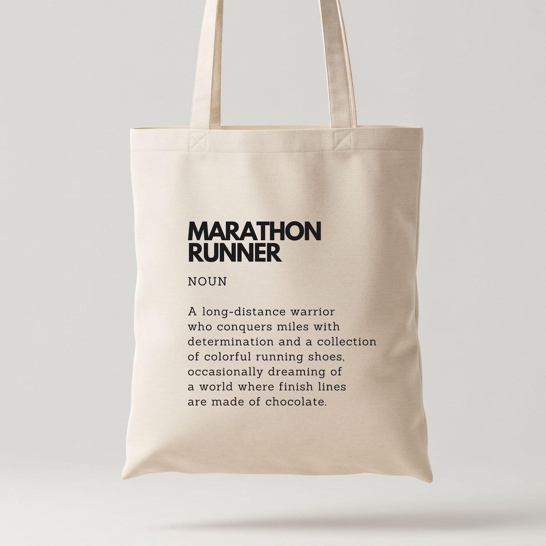 Funny Marathon Runner Definition Tote Bag: Sport Lover Gift - Etsy