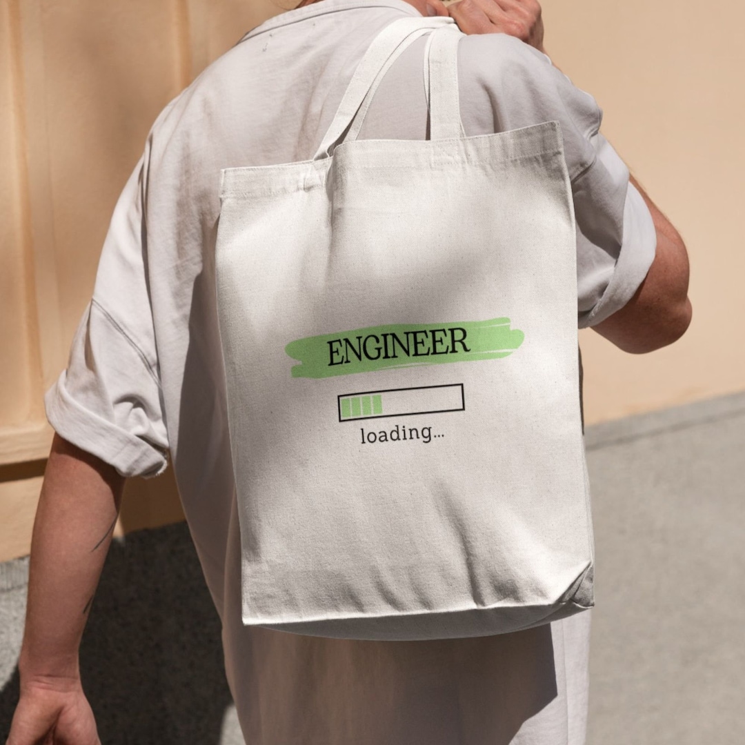 Engineer Loading Profession in Progress Personalized Cotton Tote Bag ...