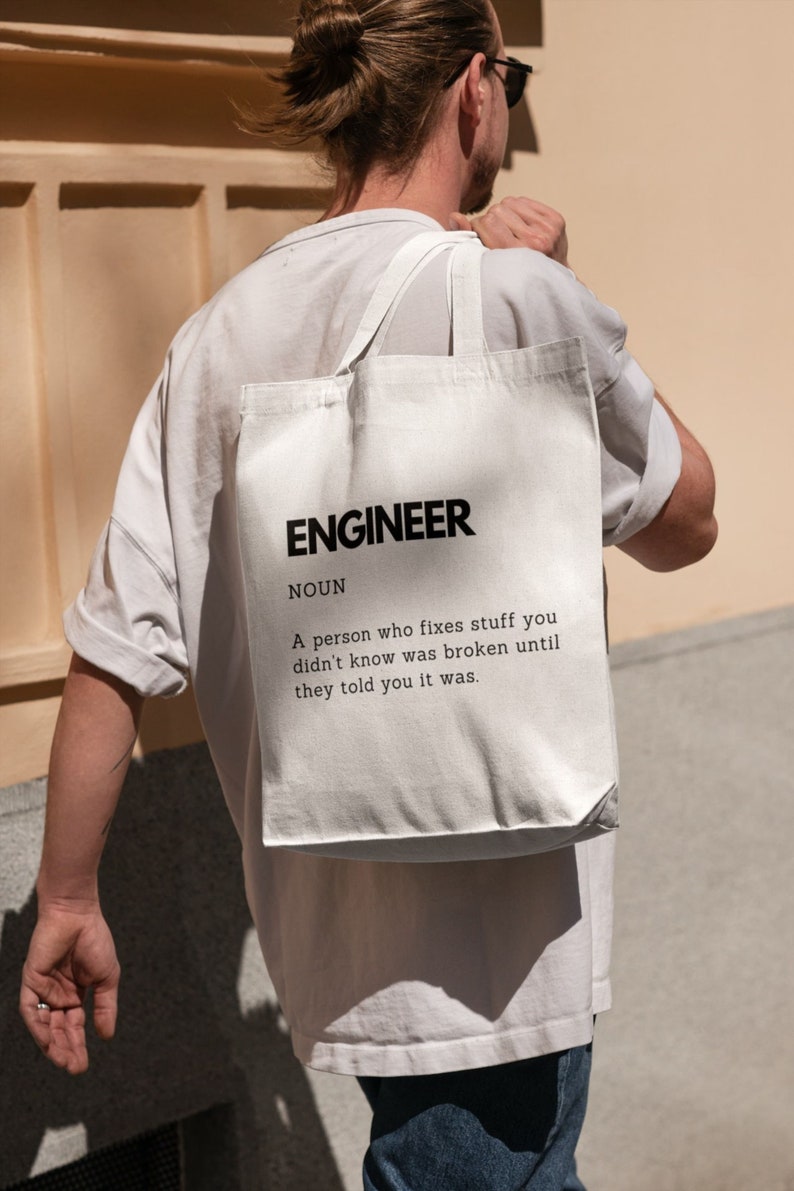 Engineer Definition Profession Personalized Cotton Tote Bag Engineer ...