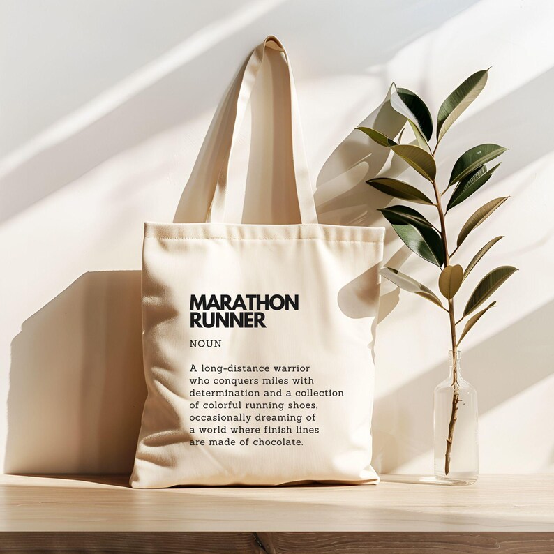 Funny Marathon Runner Definition Tote Bag: Sport Lover Gift - Etsy