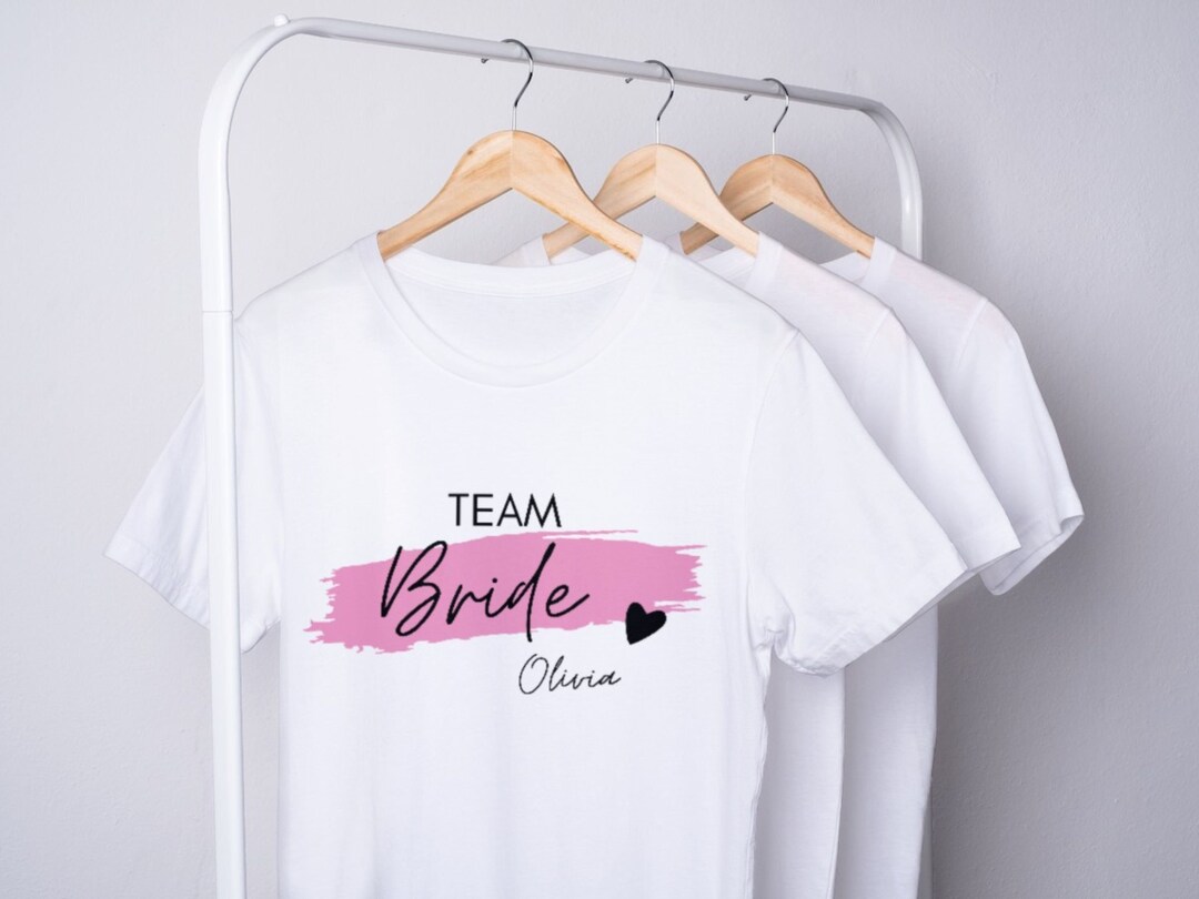 Personalized Team Bride White Shirt Bridesmaid Gift Bridal Party ...