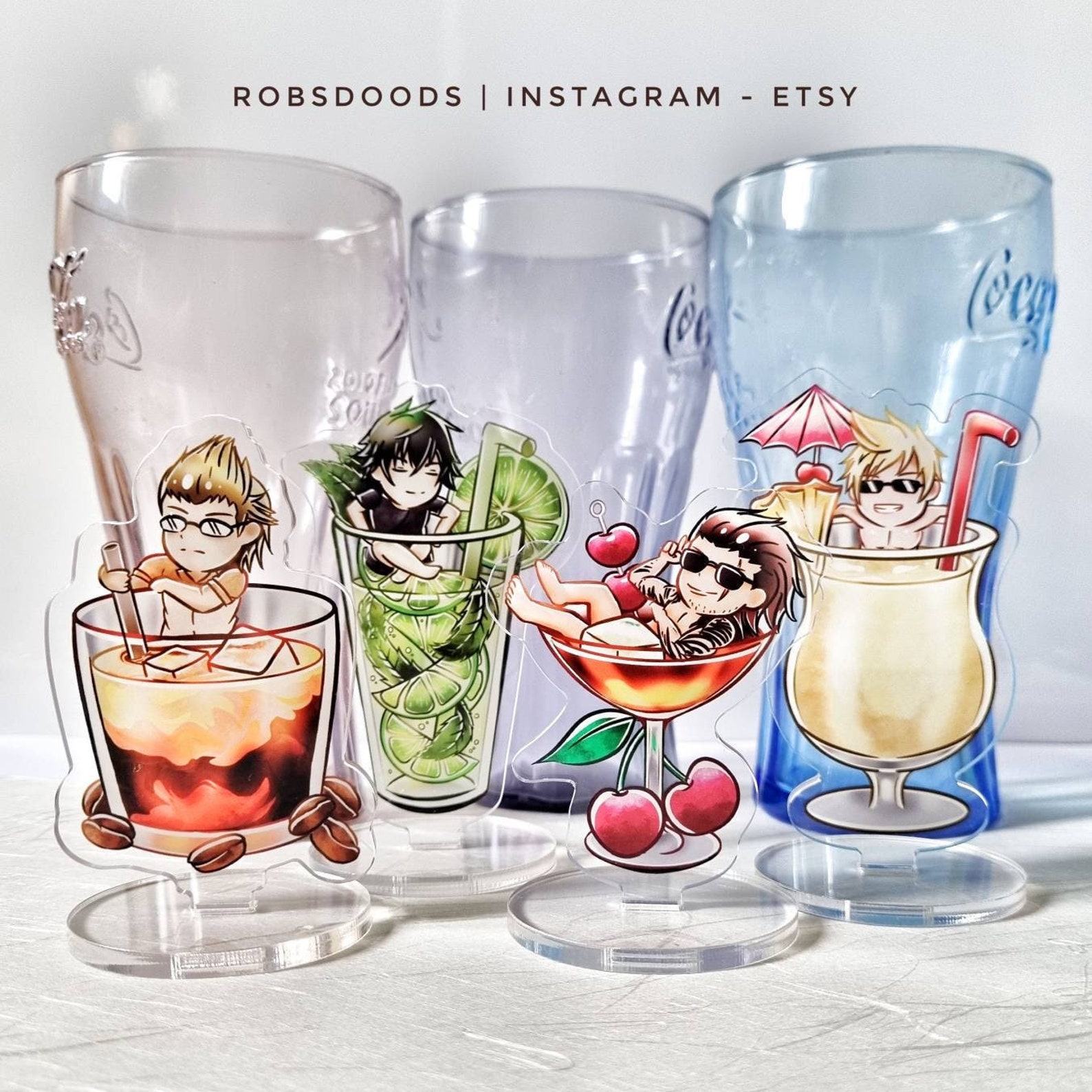 FFXV Cocktail Chocobros Acrylic Stands - Noctis Prompto Gladio Ignis ...