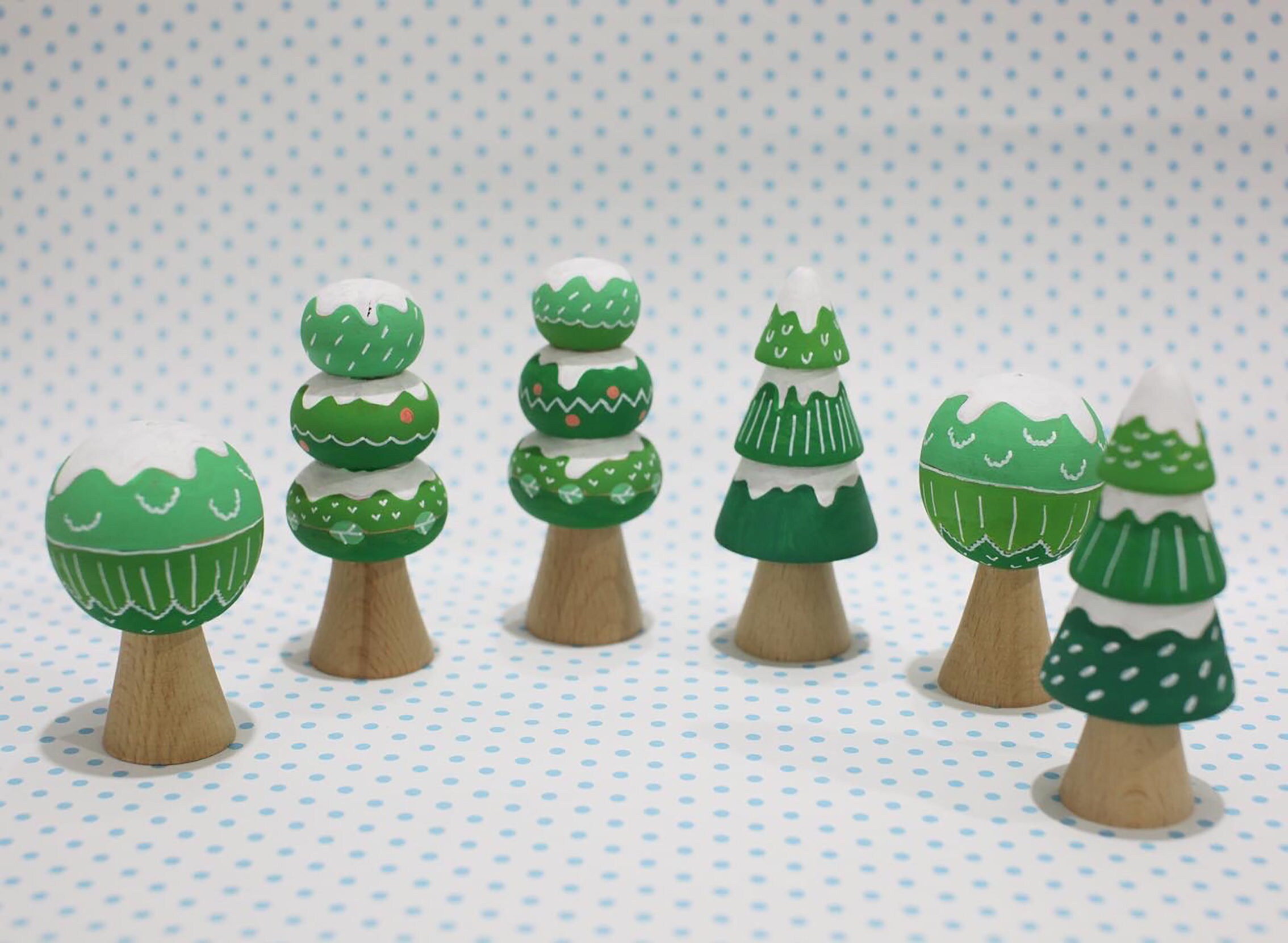 Snowman Peg Dolls Wooden Trees New Year Gift Winter Home - Etsy