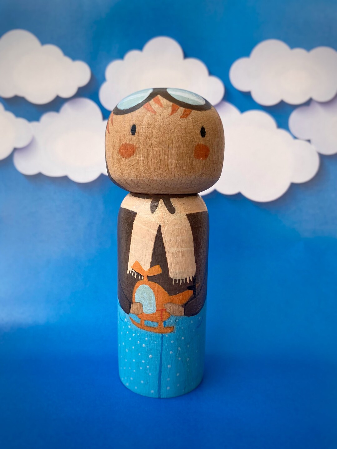 Pilot Peg Doll, Decoration , Job, Wooden Toy, Home Decor - Etsy