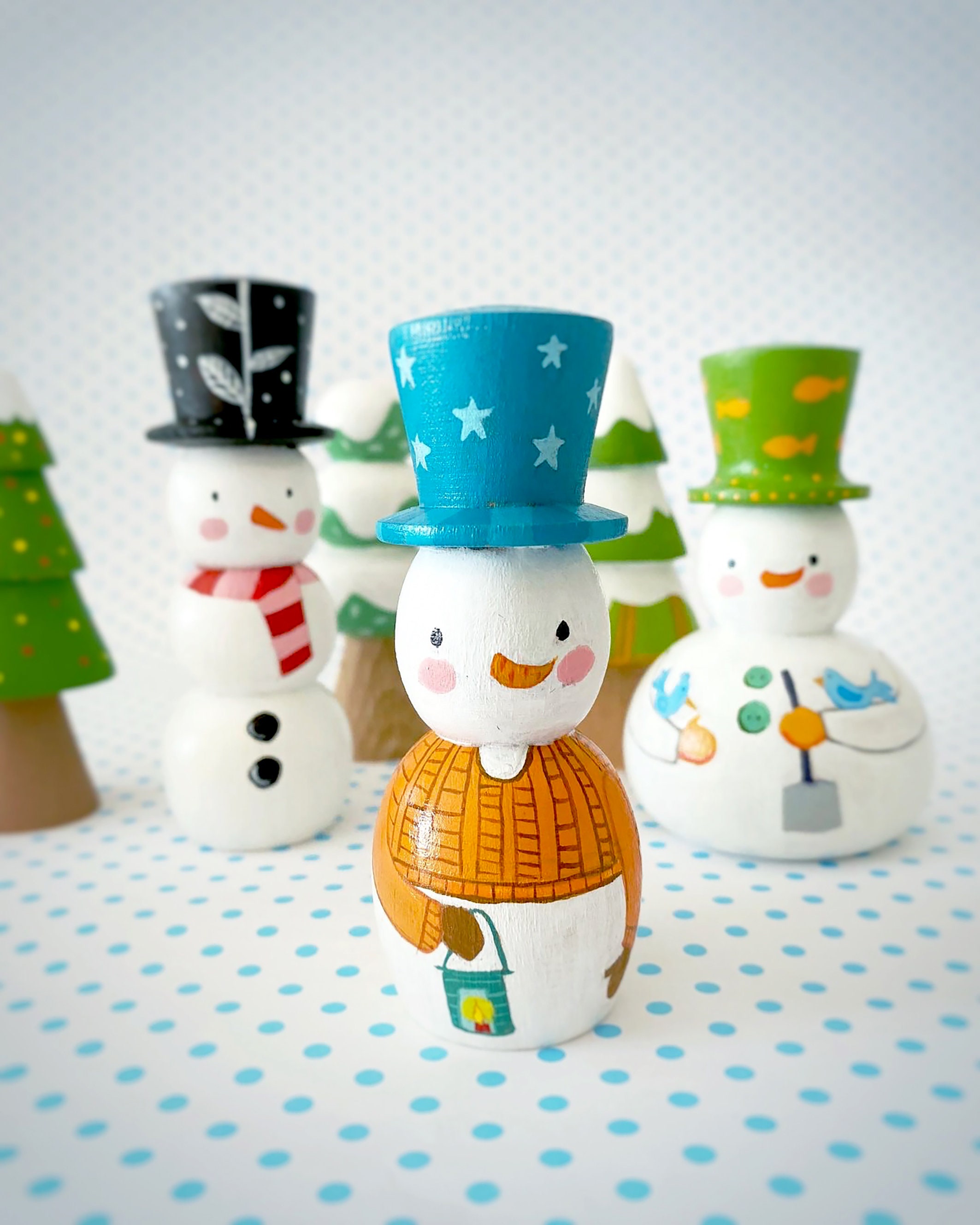 Snowman Peg Dolls, Wooden Toys, New Year Gıft, Winter, Home Decor - Etsy