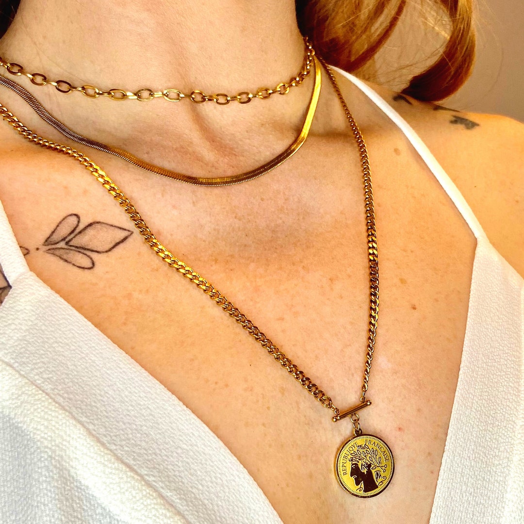 Ancient Greek Face | Laser Cut Coin Pendants 18K Gold Filled 3 Layering ...