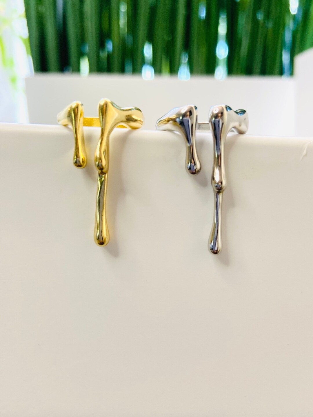 NEW! Gold and Silver Molten Ring, Gold Lava Ring, Metallic Liquid Ring ...