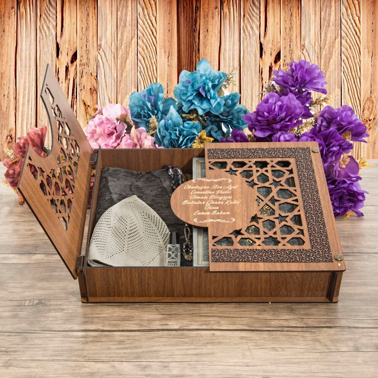 Personalized Islamic Fathers Day Gift, Quran Gift Set, Prayer Rug ...