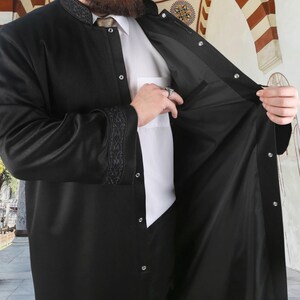 Personalized Mihrab Imam Robe Black Imam Jubbah ,thawb, Glabia, Thobe ...