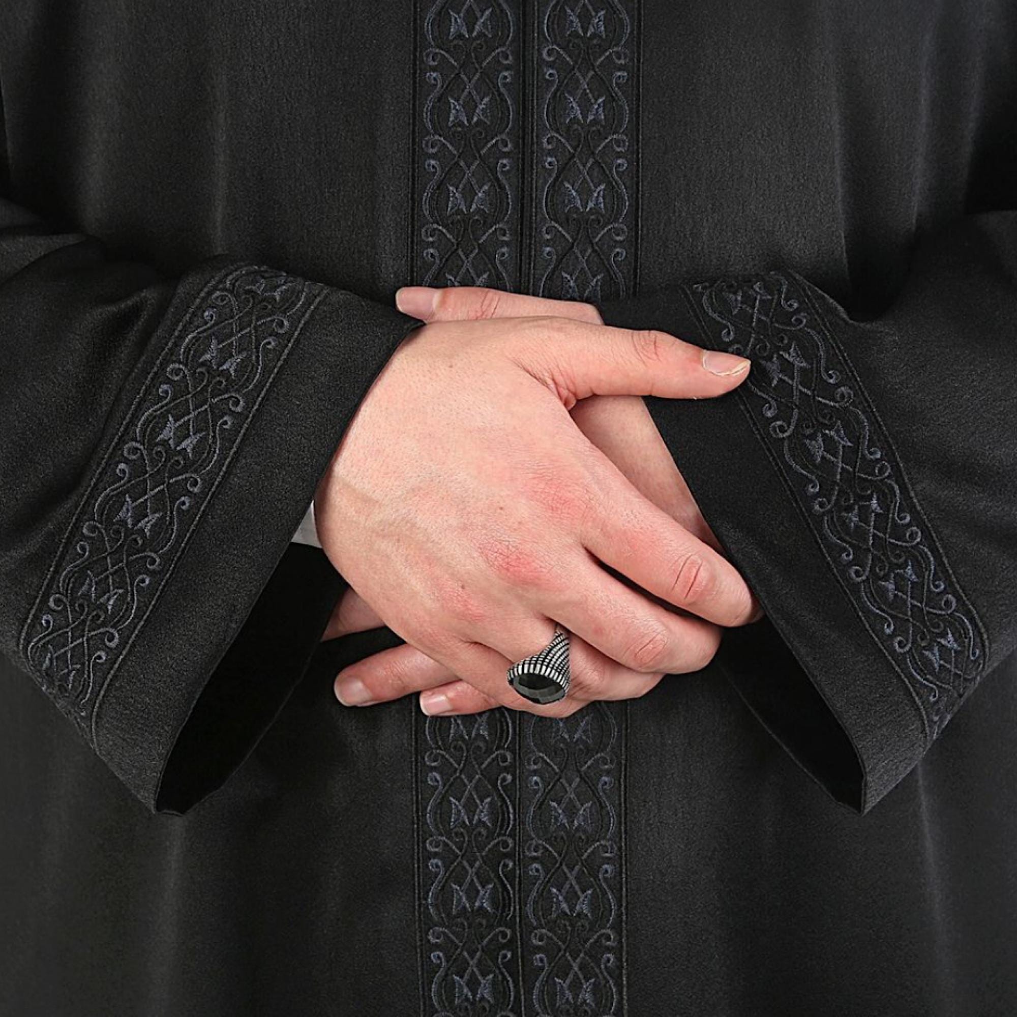 Custom Luxury Gaza Imam Robe Black, Imam Jubbah ,thawb, Glabia, Thobe ...