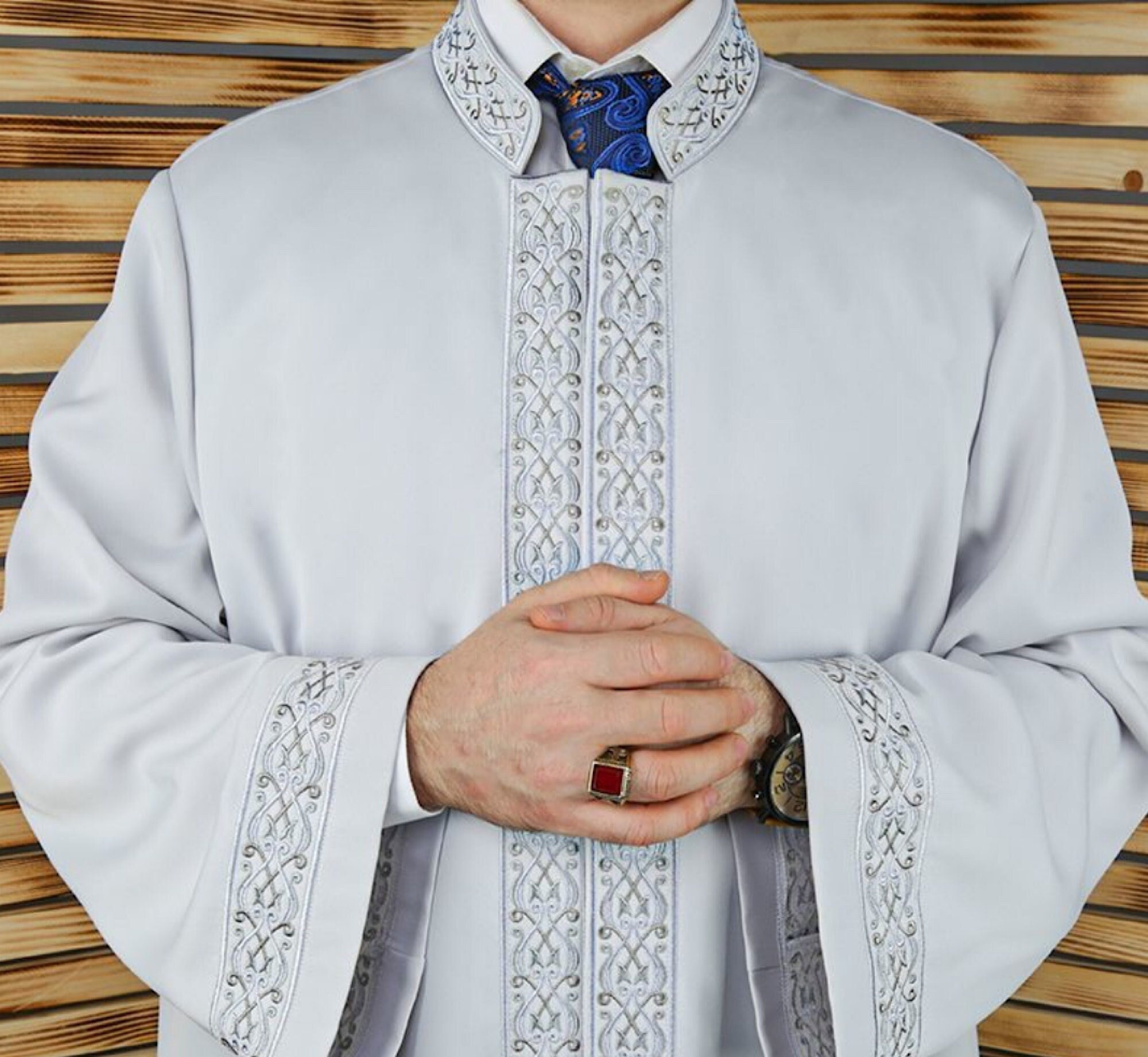 Personalized Gray Prayer Jubba for Muslim Men / Islamic Mens Wear ...
