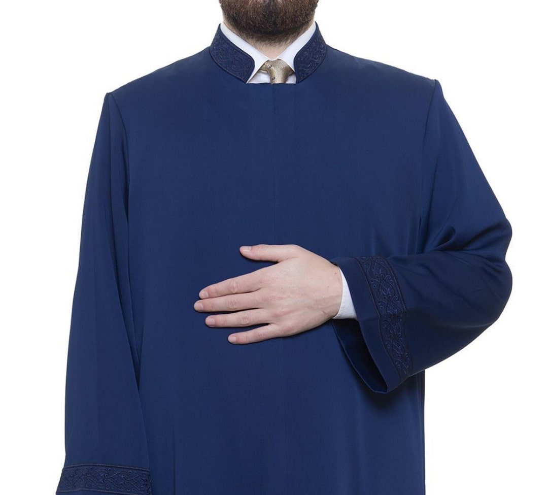 Blue Prayer Jubba for Muslim Men , Prayer Robe / Mens Thawb / Glabia ...