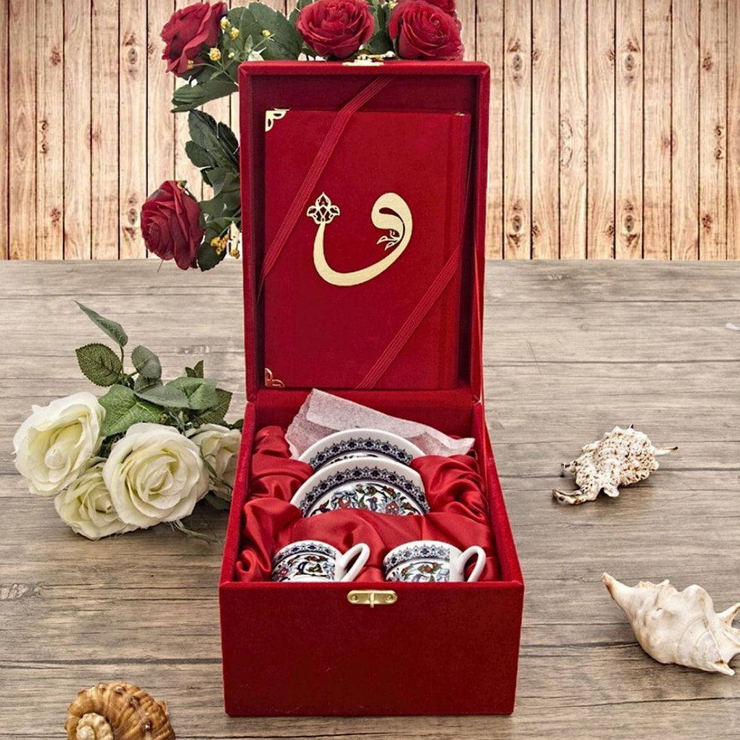 Velvet Quran Kaaba Door Patterned Black-velvet Covered Box Set of 2 ...