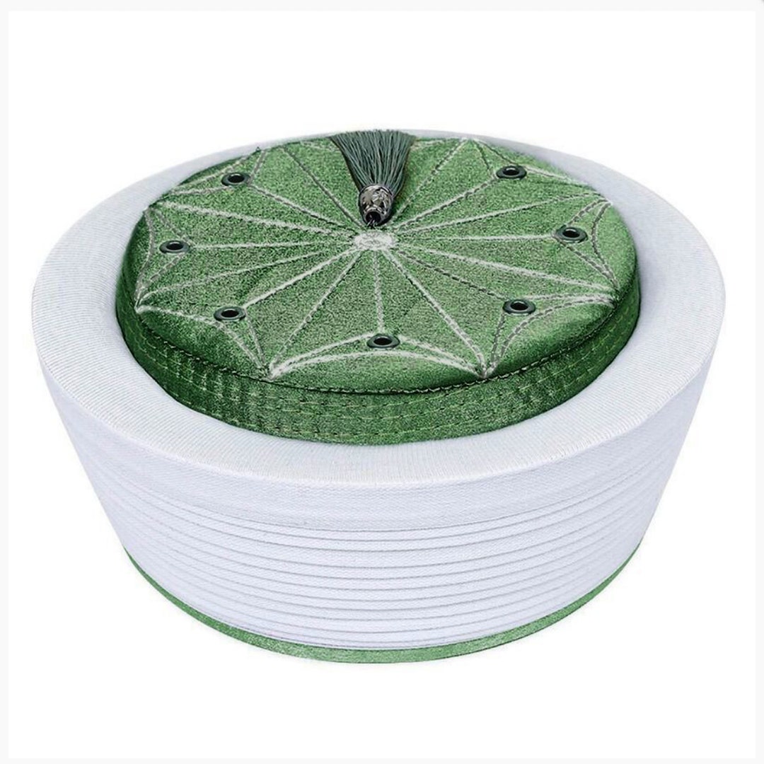 Lux Green Imamah Cap Islamic Man Cap High Quality Kufi Prayer Cap Sarik ...