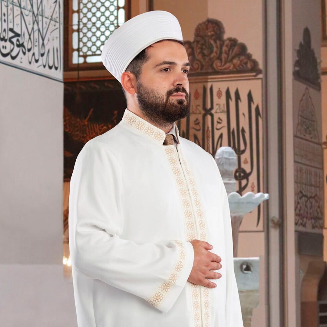 Custom White Imam Jubba, Prayer Robe for Muslim, Thawb, Glabia, Thobe ...