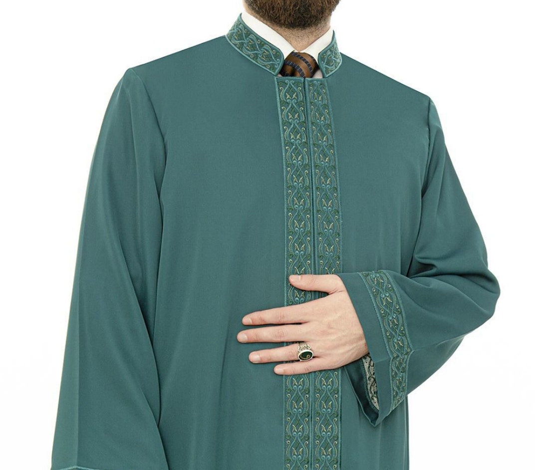Personalized Green Imam Jubba ,thobe, Galabiyya, Jubbah, Thawb, Abaya ...