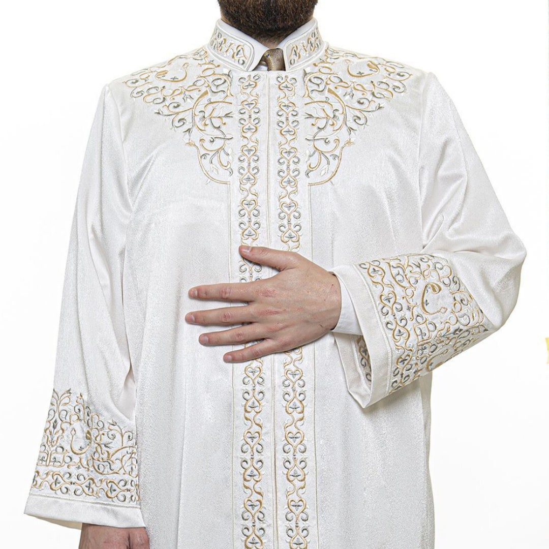 Personalized White Prayer Robe, Imam Jubbah ,thawb, Glabia, Thobe ...