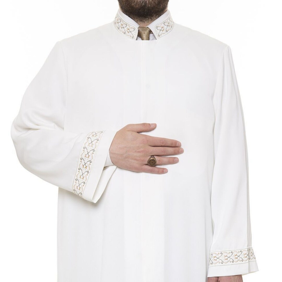 Personalized off White Imam Jubba, Prayer Robe for Muslim, Thawb ...